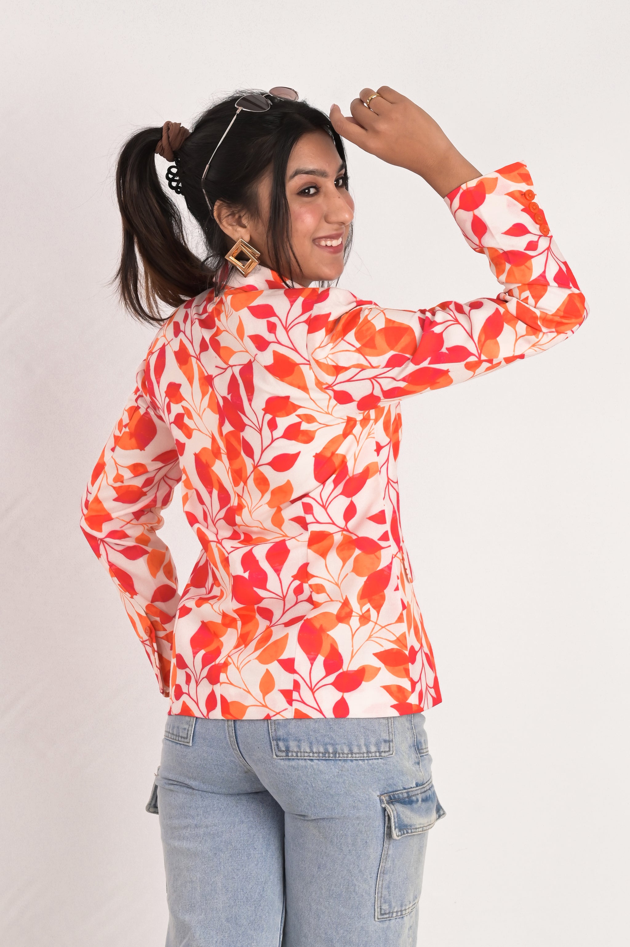 Botanical Leaf Print Blazer – KIZI Apparels